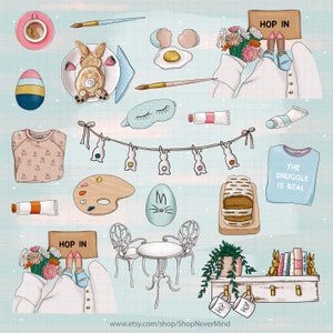 Easter Clipart Kit Commercial Use Spring Easter Bunny Clip Art Planner ...