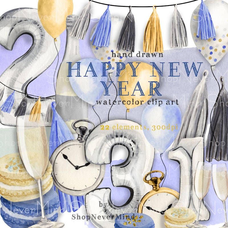 New Year Clip Art - Etsy