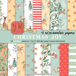 Christmas Digital Paper Pack Commercial Use Christmas Digital Pattern ...