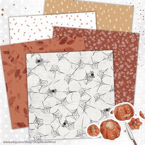 Fall Digital Paper Pack Fall Digital Pattern Commercial Use Floral ...