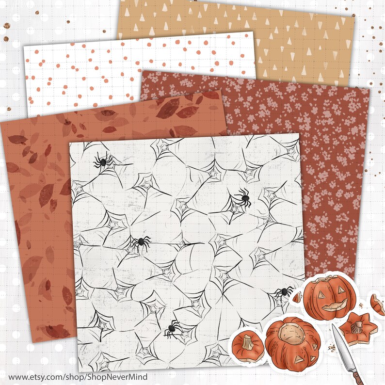 Fall Digital Paper Pack Fall Digital Pattern Commercial Use - Etsy