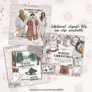 Christmas Digital Paper Pack White Christmas Digital Pattern Commercial ...