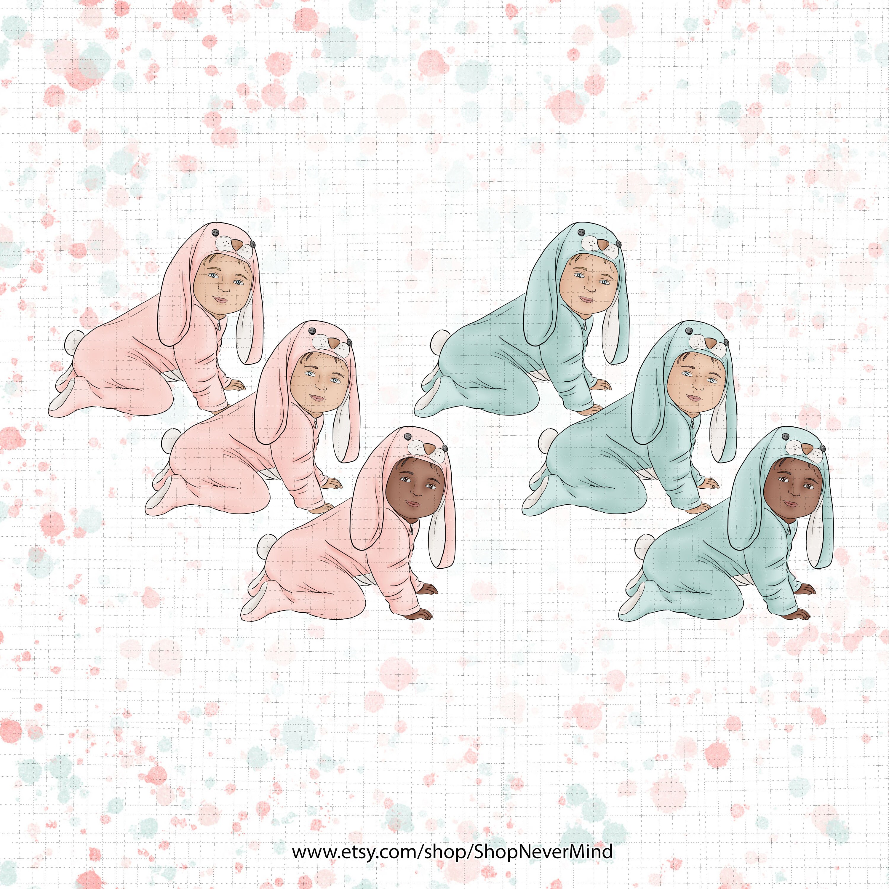 Easter Clipart Kit Commercial Use Pastel Spring Clipart Pastel Pink ...