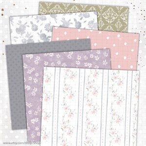 Spring Paper Pack Spring Flowers Digital Pattern Commercial Use Floral ...