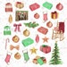 Christmas Clipart Set Watercolor Classic Christmas Clip Art Elements ...