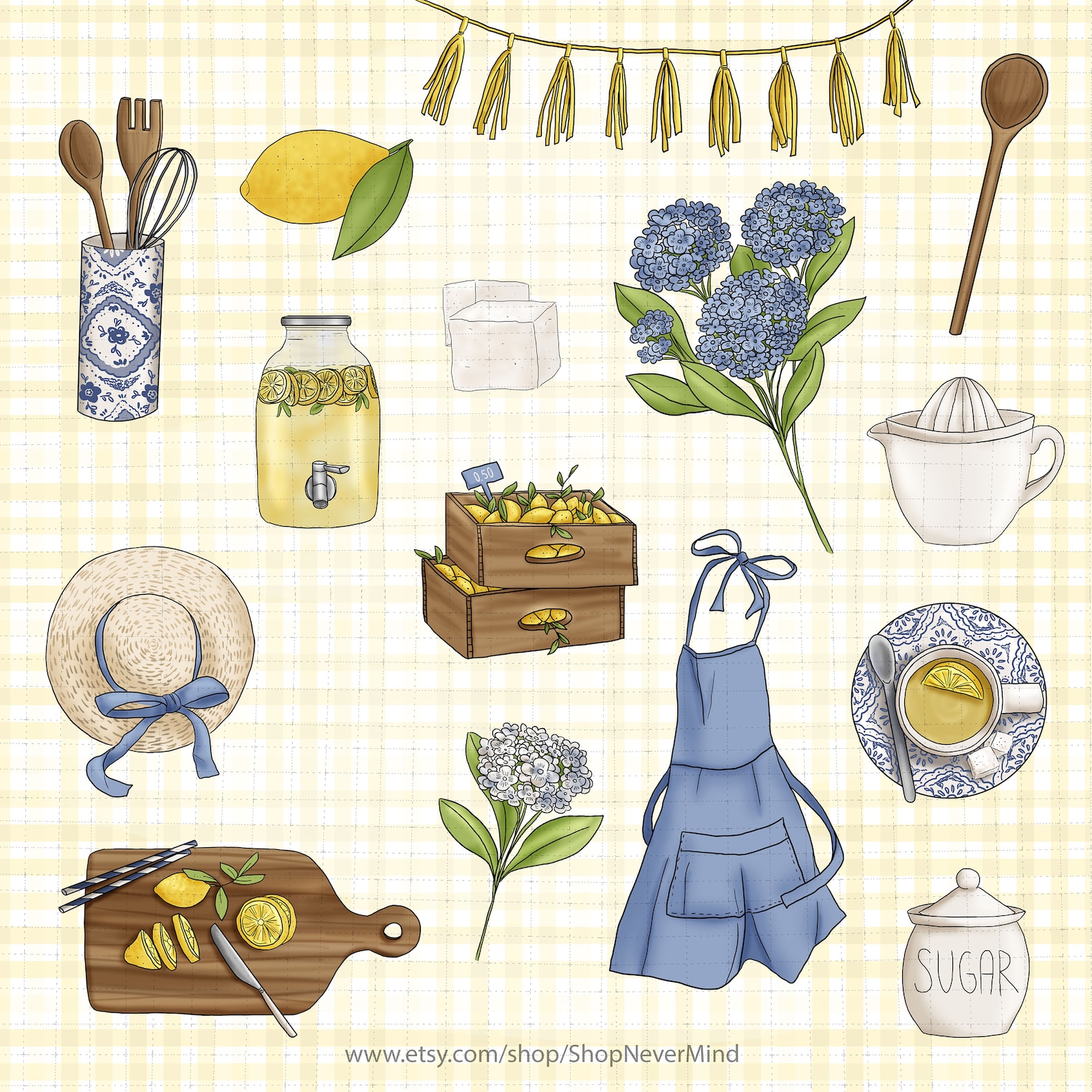 Lemonade Clipart Kit Lemonade Stand Digital Clip Art - Etsy