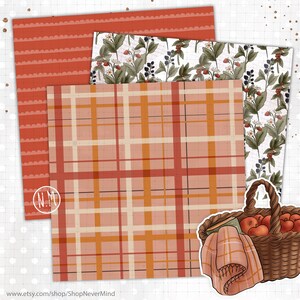 Fall Digital Paper Pack Apple Picking Fall Digital Pattern Apple Pie ...