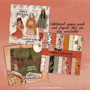 Fall Clipart Kit Apple Picking Fall Clip Art Set Commercial Use Autumn ...