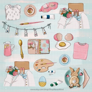 Easter Clipart Kit Commercial Use Spring Easter Bunny Clip Art Planner ...