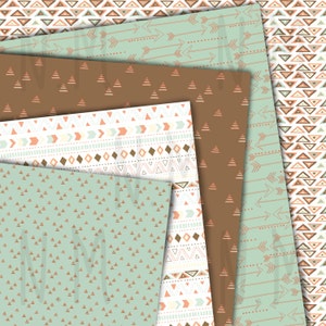 Aztec Digital Paper Pack Pastel Tribal Pattern Paper Aztec - Etsy