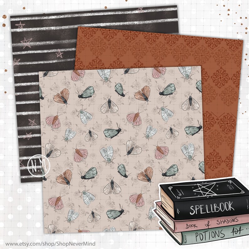 Halloween digital paper pack halloween digital pattern witch | Etsy