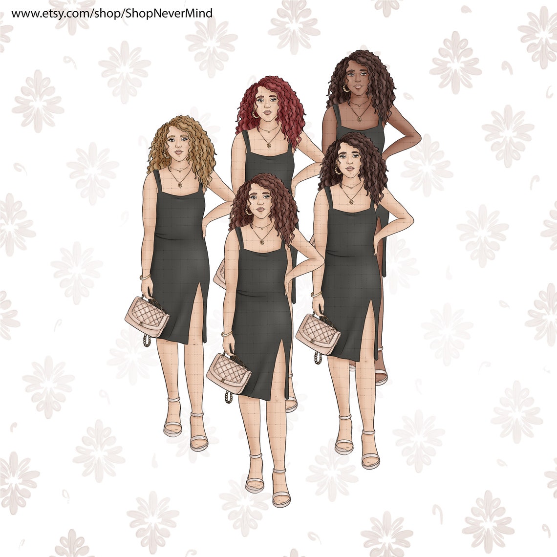 Glam Clipart Kit Glamour Beauty Clipart Commercial Use Makeup | Etsy Canada