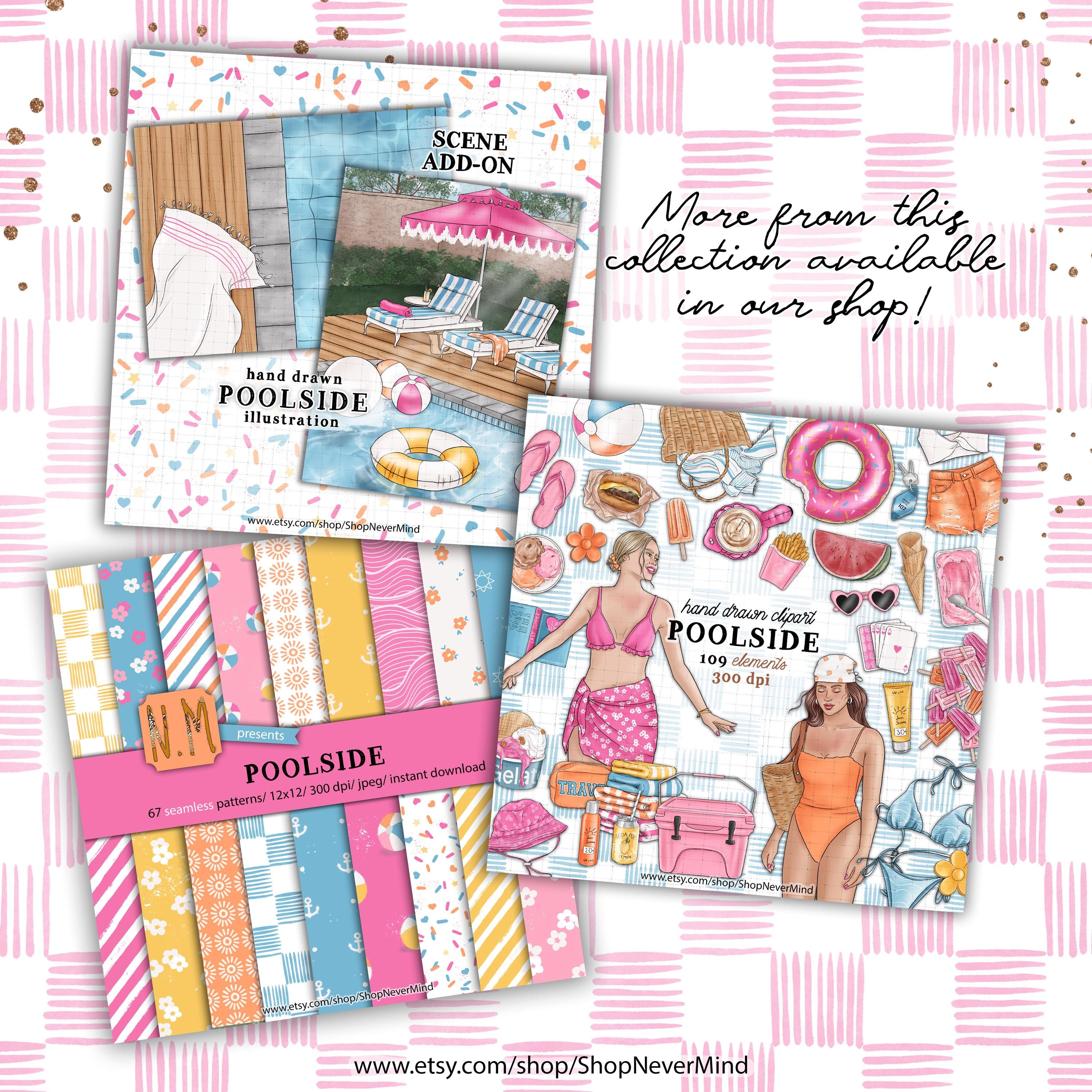 Summer Paper Pack Summer Vacation Digital Pattern Commercial Use ...