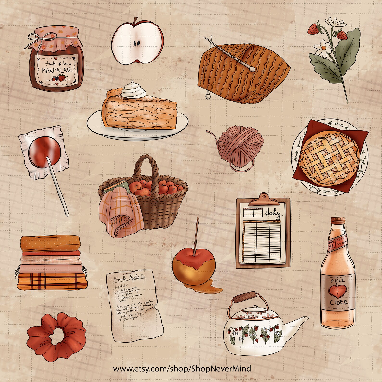 Fall Clipart Kit Apple Picking Fall Clip Art Set Commercial - Etsy