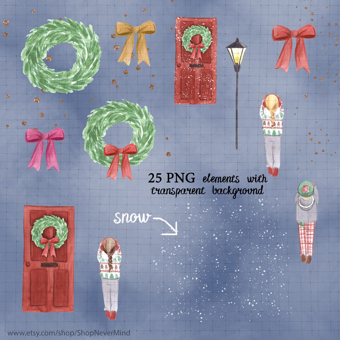 Christmas Toy Store Clip Art Kit Commercial Use Winter Scene - Etsy