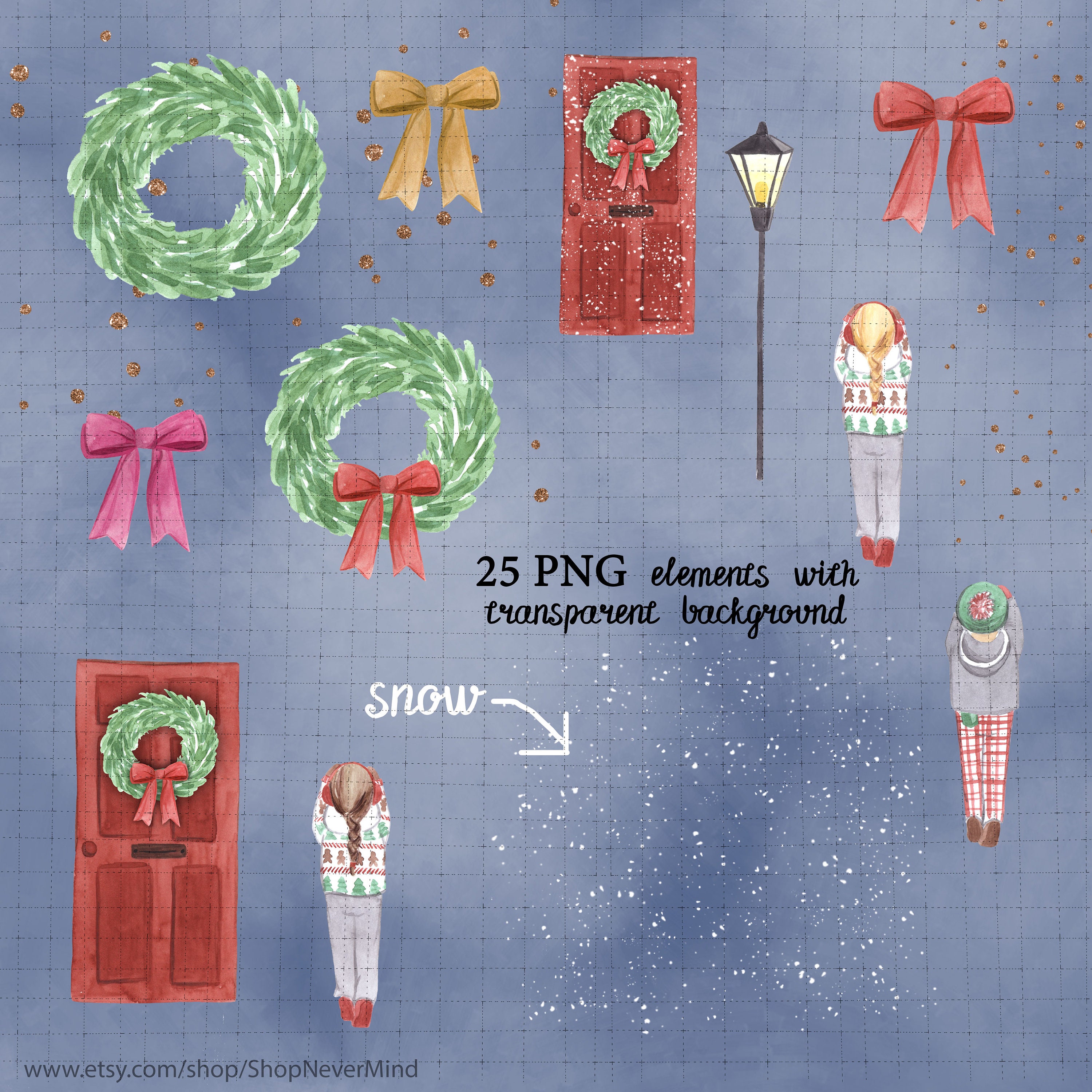 Christmas Toy Store Clip Art Kit Commercial Use Winter Scene - Etsy