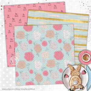 Easter Digital Paper Pack Easter Bunny Digital Pattern Commercial Use ...