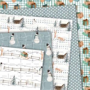 Winter Digital Paper Pack Winter Wonderland Digital Pattern Watercolor ...