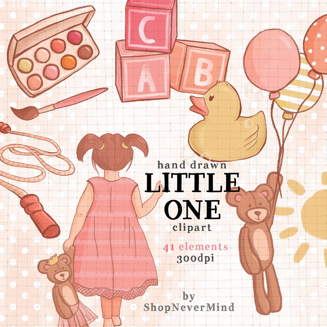 Baby Clipart Kit Baby Girl Digital Clip Art Nursery Baby Shower ...