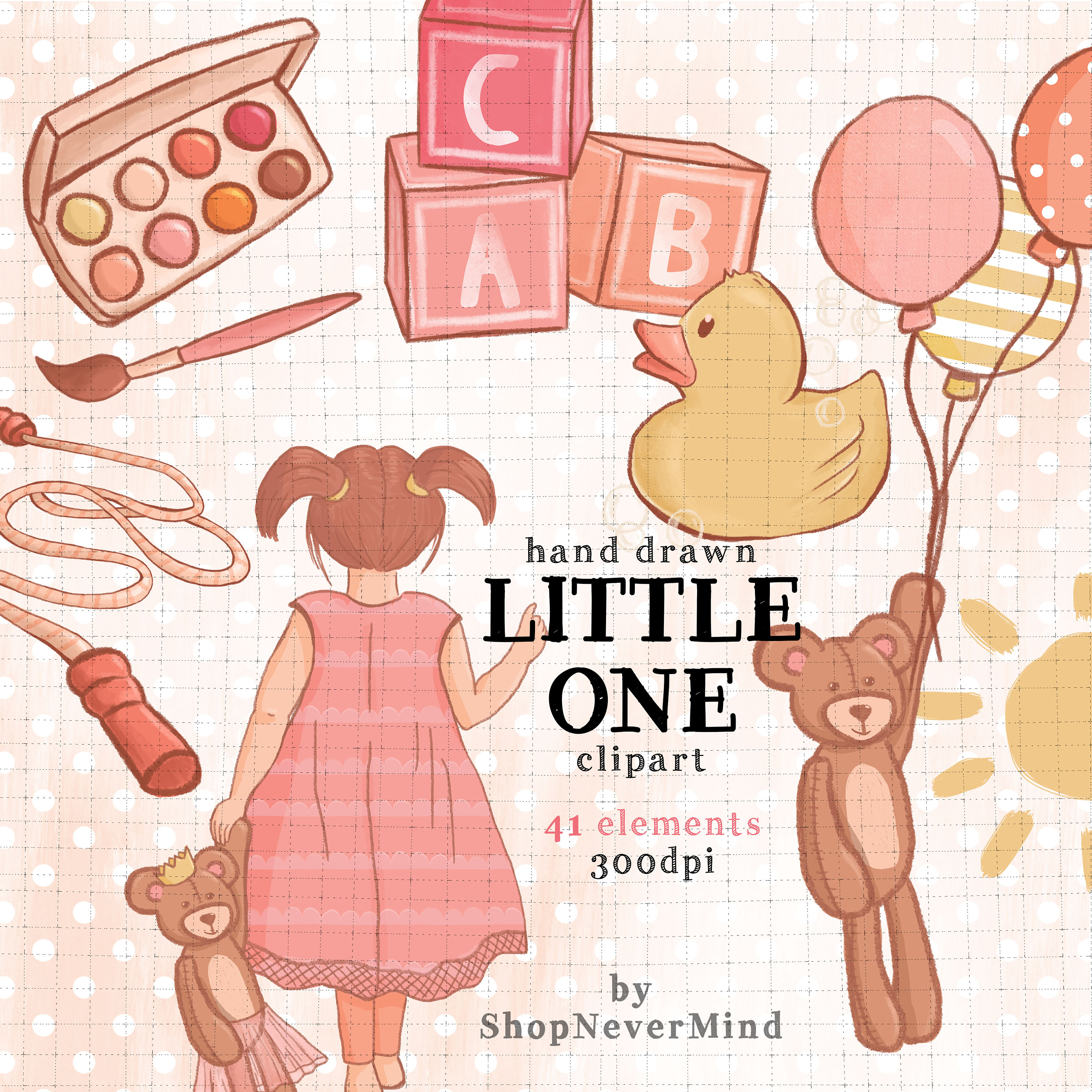 Baby clipart kit baby girl digital clip art nursery baby | Etsy