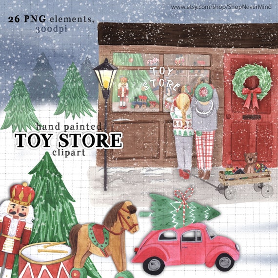 Kids Christmas Shopping Clip Art