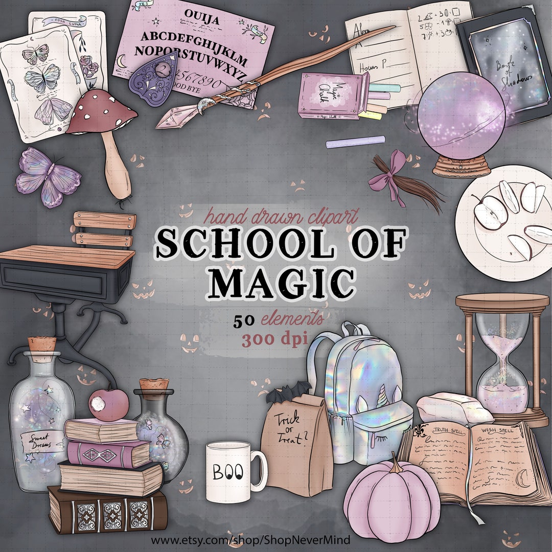 Halloween Clipart Kit Pastel Halloween Clipart Commercial Use Magic ...