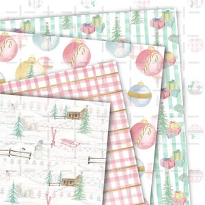 Christmas Digital Paper Pack Pastel Christmas Digital Pattern Cute ...