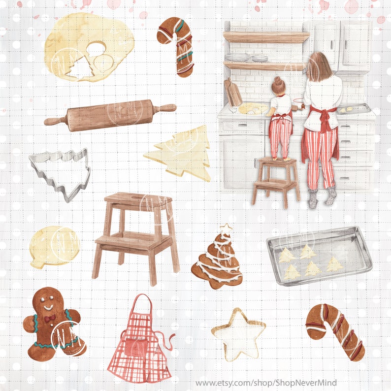 Christmas Clipart Kit Christmas Cookies Commercial Use - Etsy