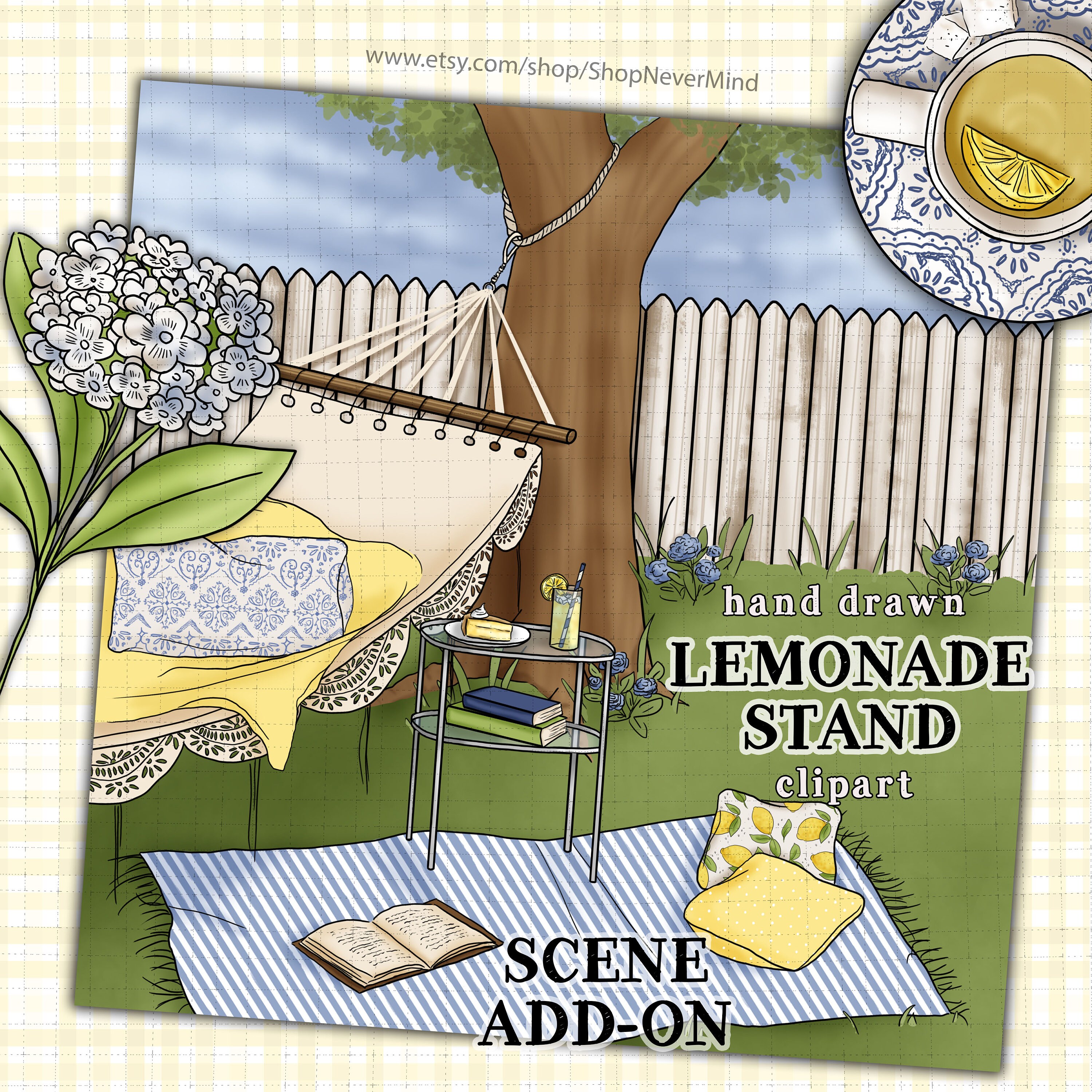 Lemonade Digital Clipart Lemonade Stand Scene Planner Stickers ...