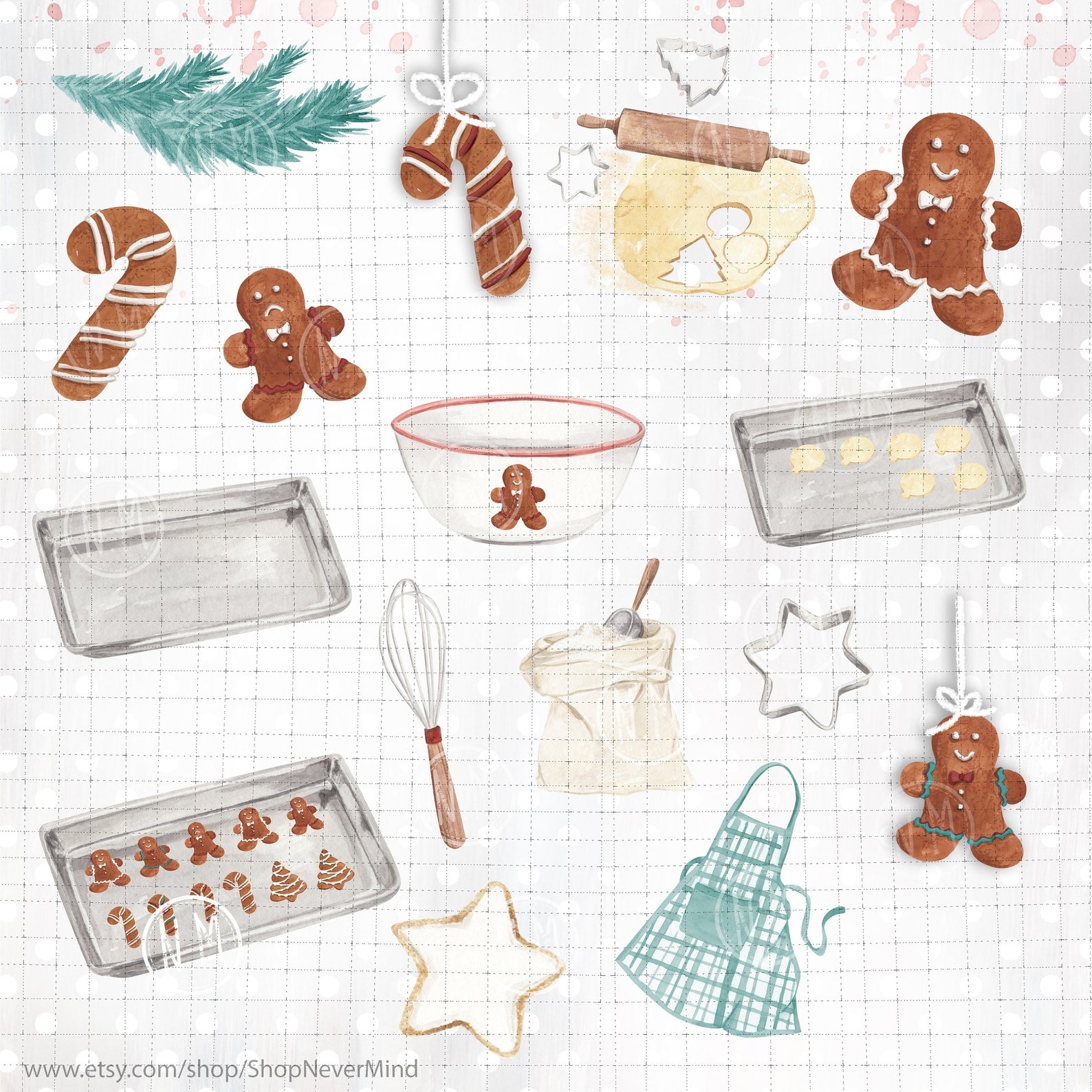 Christmas Clipart Kit Christmas Cookies Commercial Use - Etsy