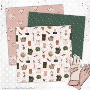 Spring Garden Digital Paper Pack Gardening Digital Pattern Commercial ...