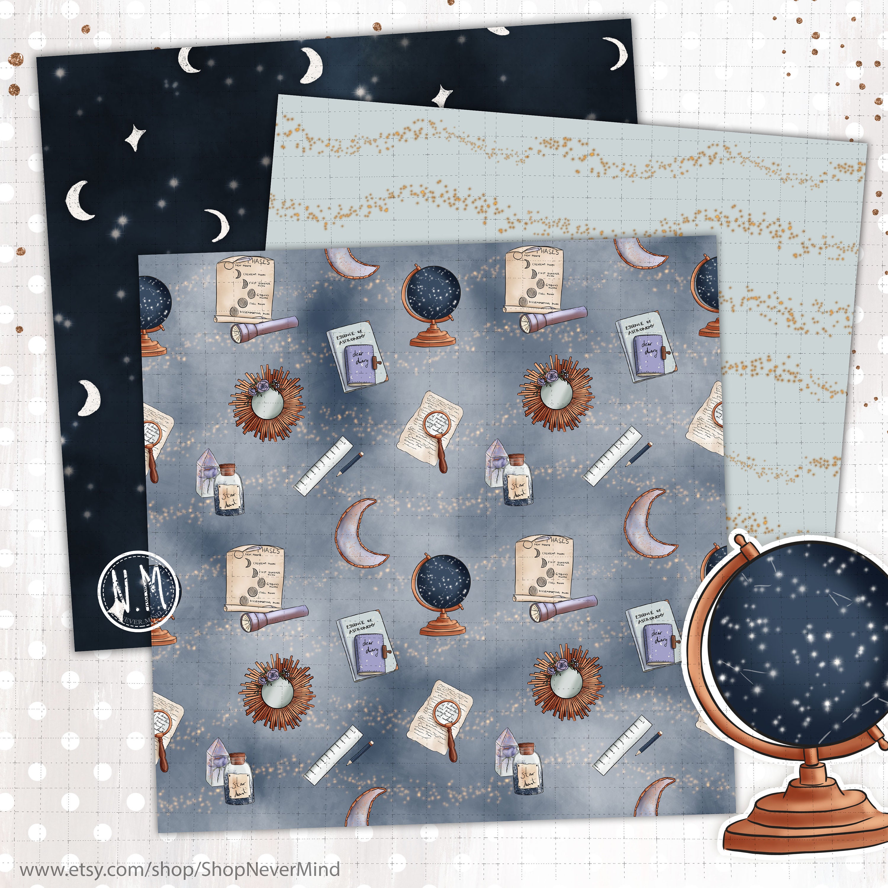 Stars Digital Paper Pack Galaxy Digital Pattern Night Sky - Etsy
