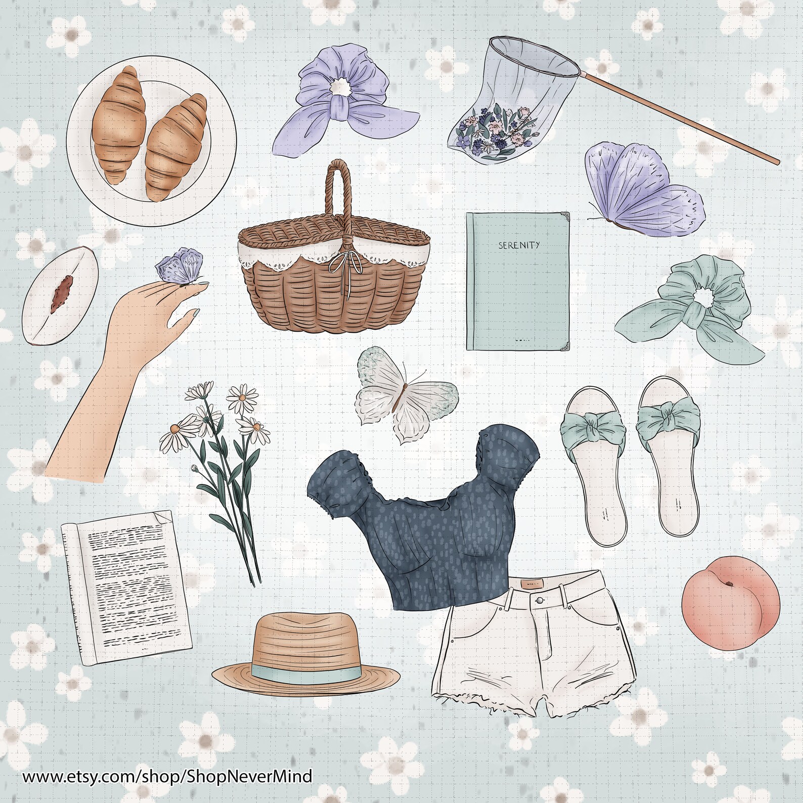 Spring Clipart Kit Pastel Spring Clipart Commercial Use Lilac - Etsy
