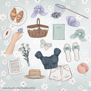 Spring Clipart Kit Pastel Spring Clipart Commercial Use Lilac Mint ...