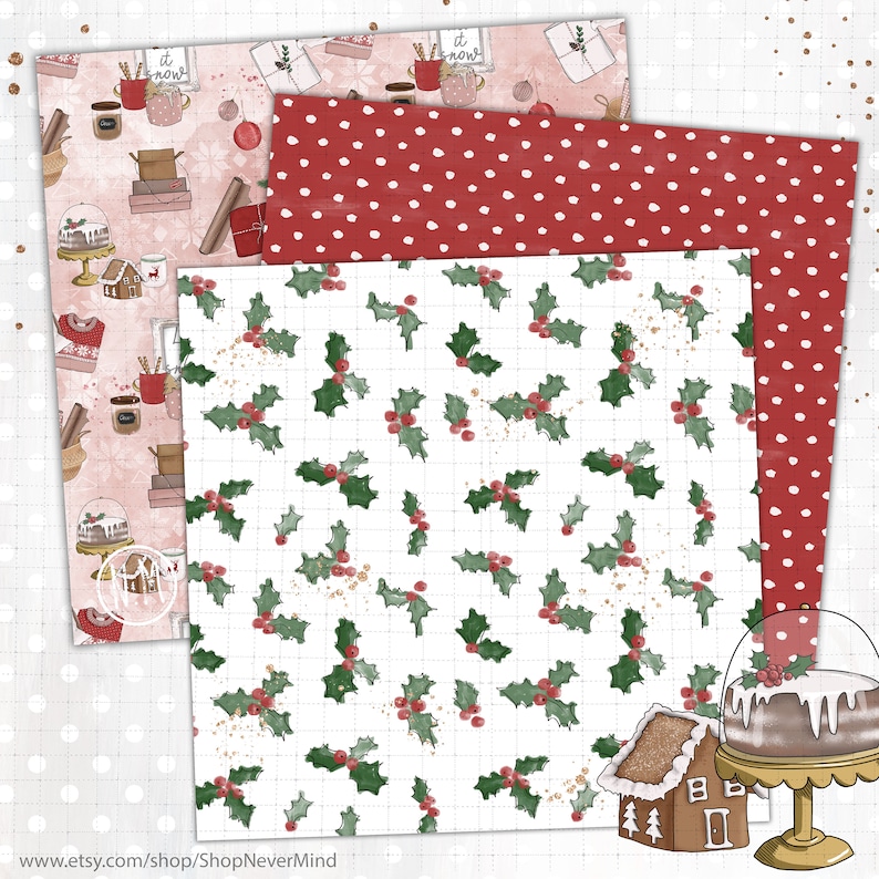Christmas Digital Paper Pack Decorating for Christmas Classic - Etsy