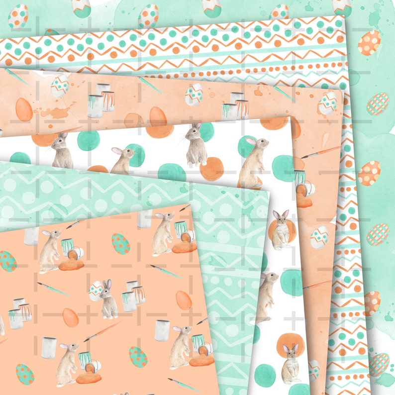 Easter Digital Paper Pack Watercolor Pastel Easter Digital - Etsy
