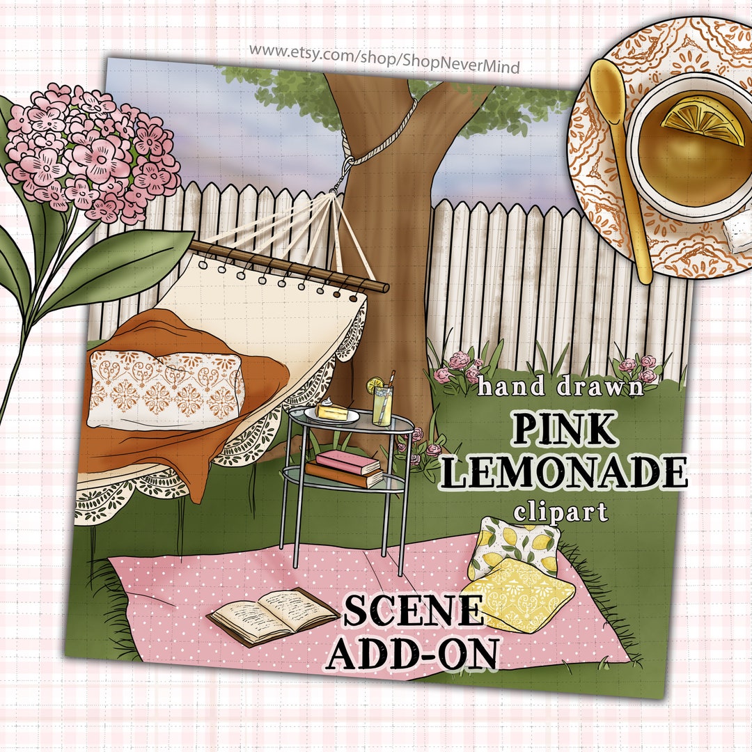 Pink Lemonade Digital Clipart Lemonade Stand Scene Commercial Use ...