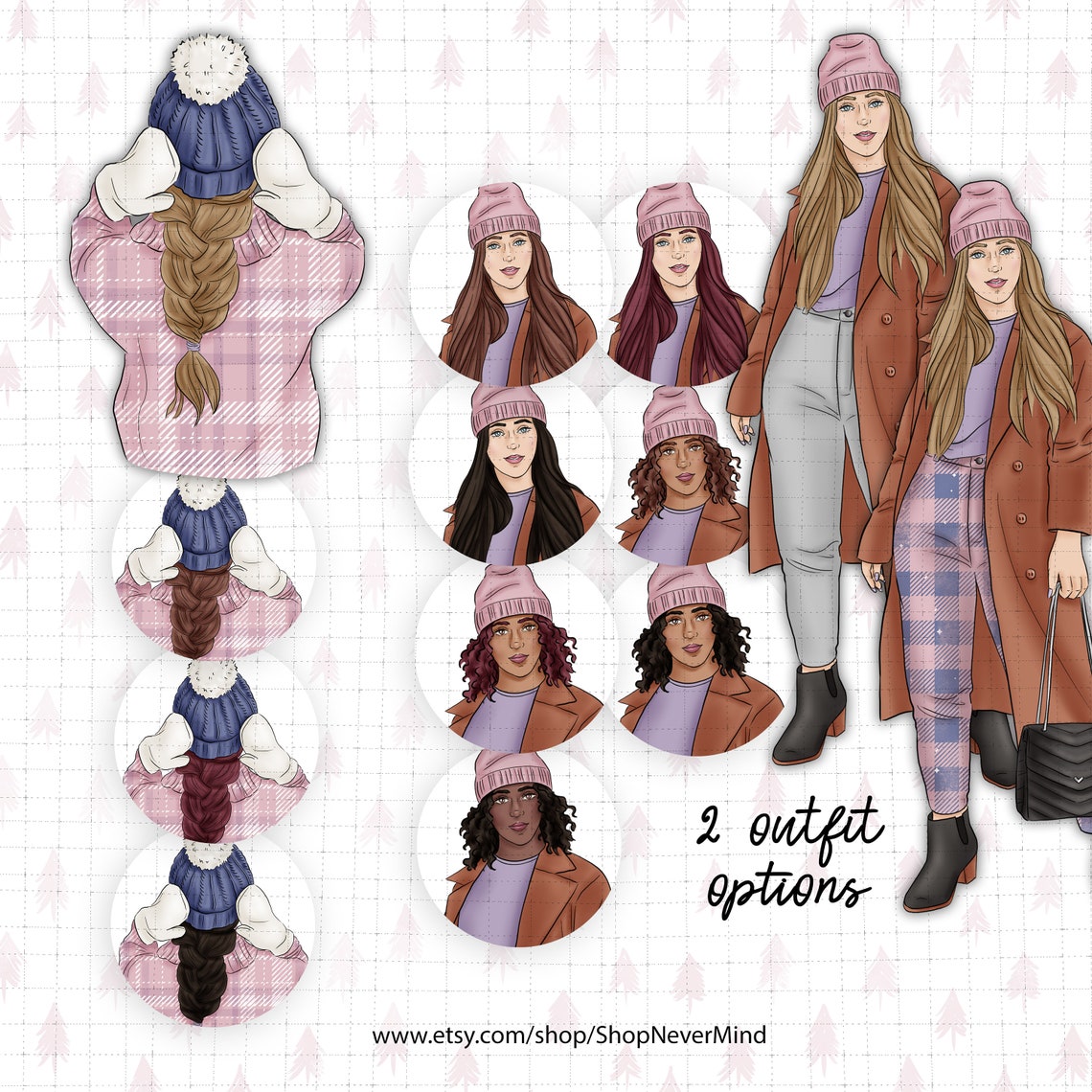 Winter Clipart Kit Winter Snow Clipart Winter Wonderland | Etsy