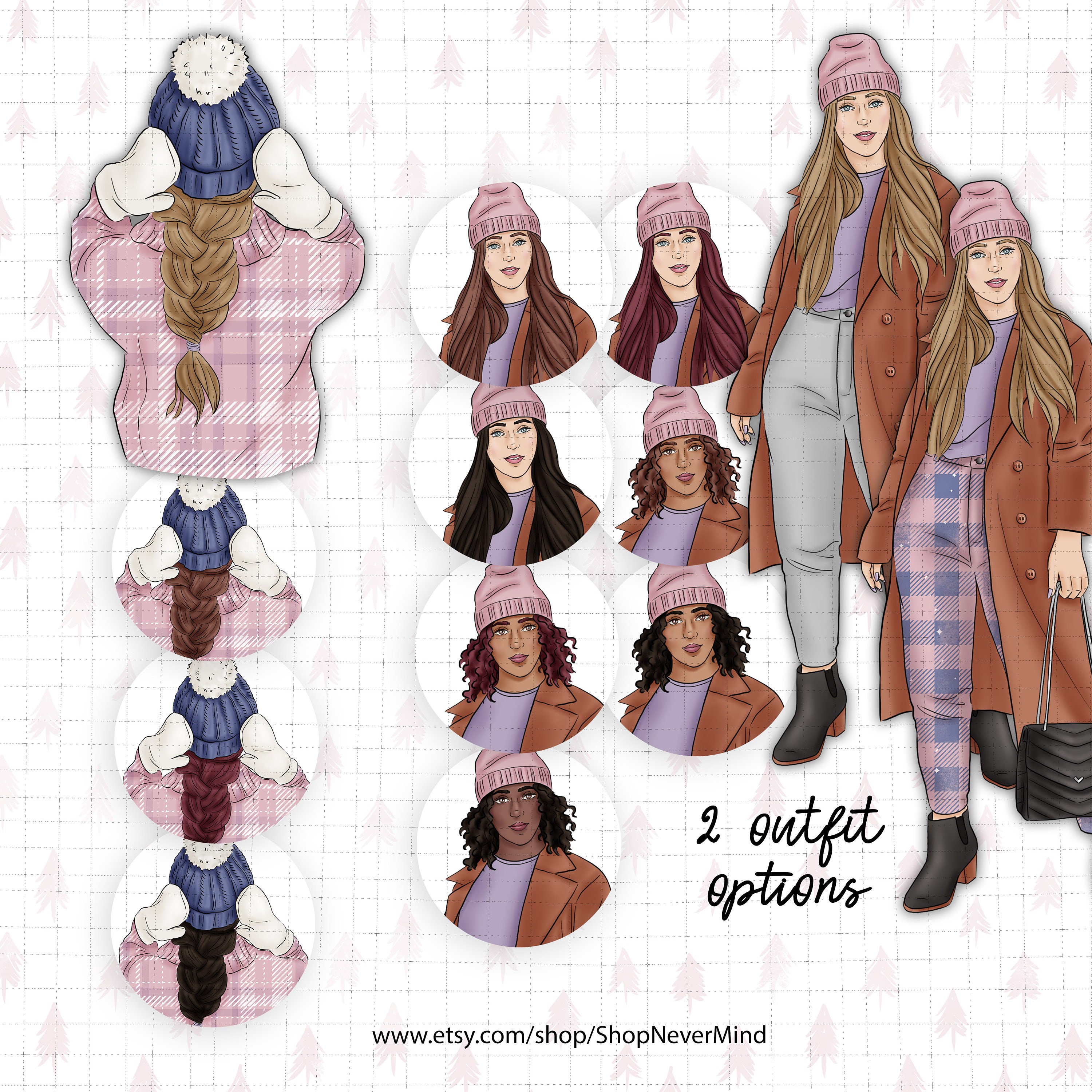 Winter Clipart Kit Winter Snow Clipart Winter Wonderland | Etsy