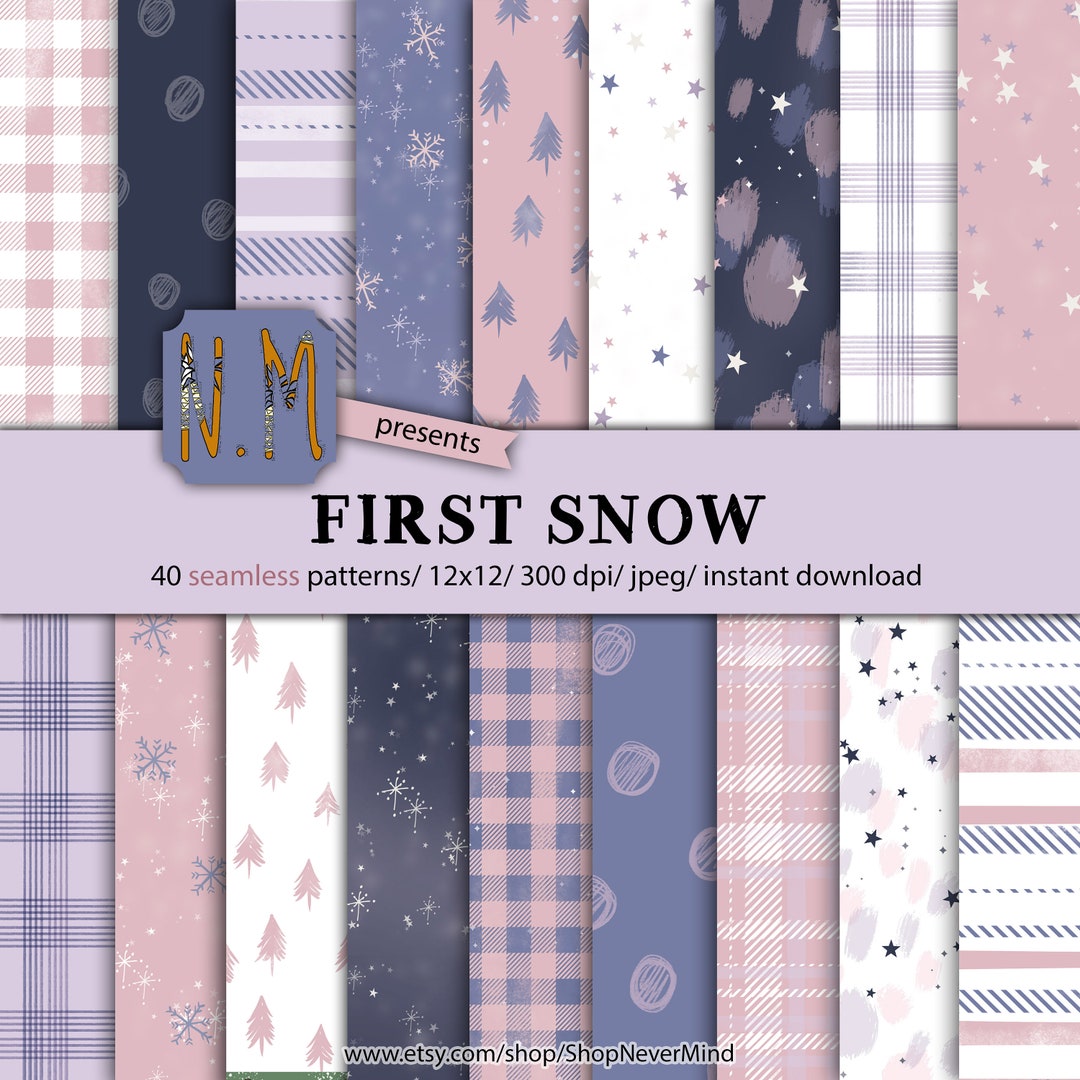 Winter Paper Pack Winter Wonderland Digital Pattern Commercial Use ...