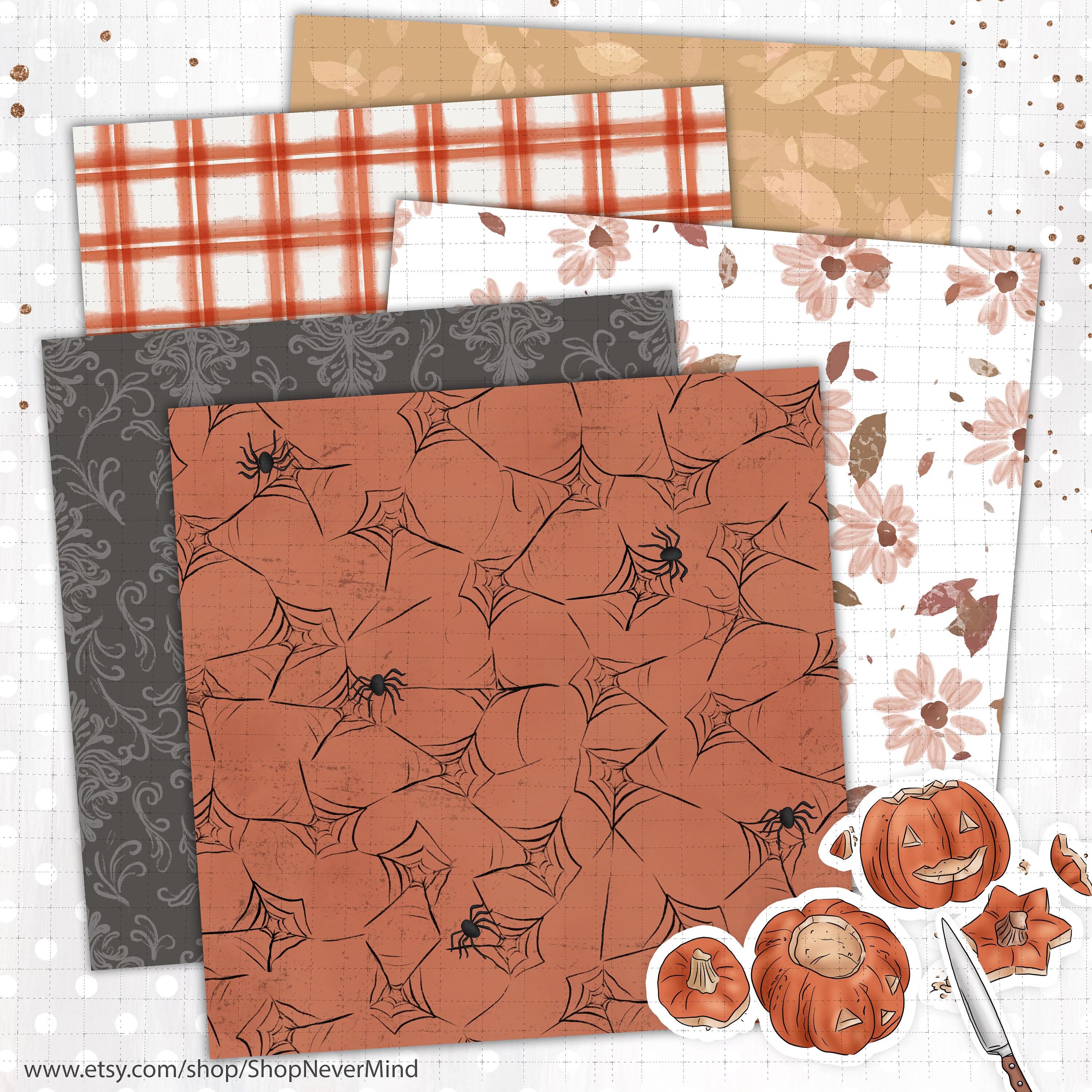 Fall Digital Paper Pack Fall Digital Pattern Commercial Use - Etsy