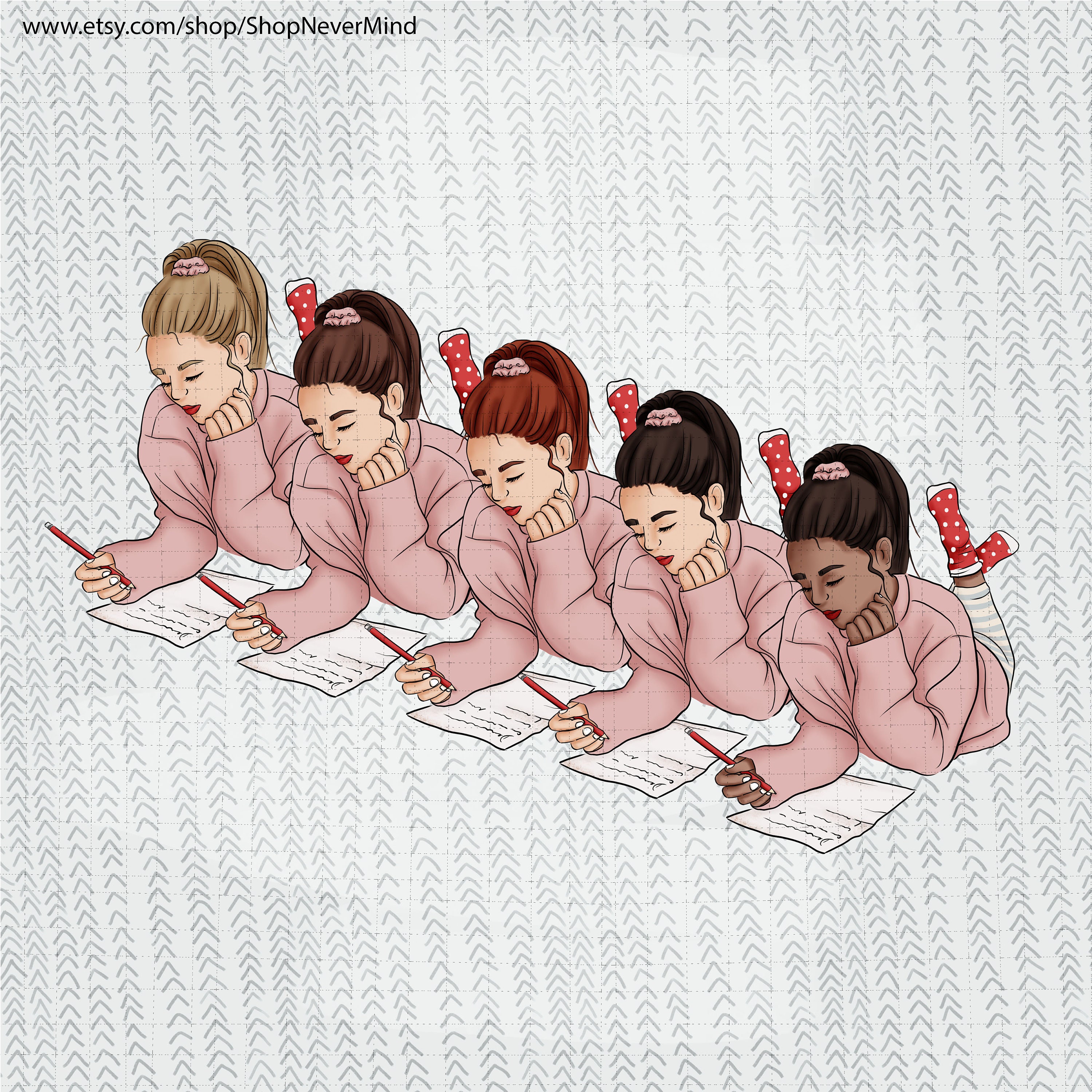 Christmas Fashion Girls Clipart Kit Dear Santa Commercial Use - Etsy