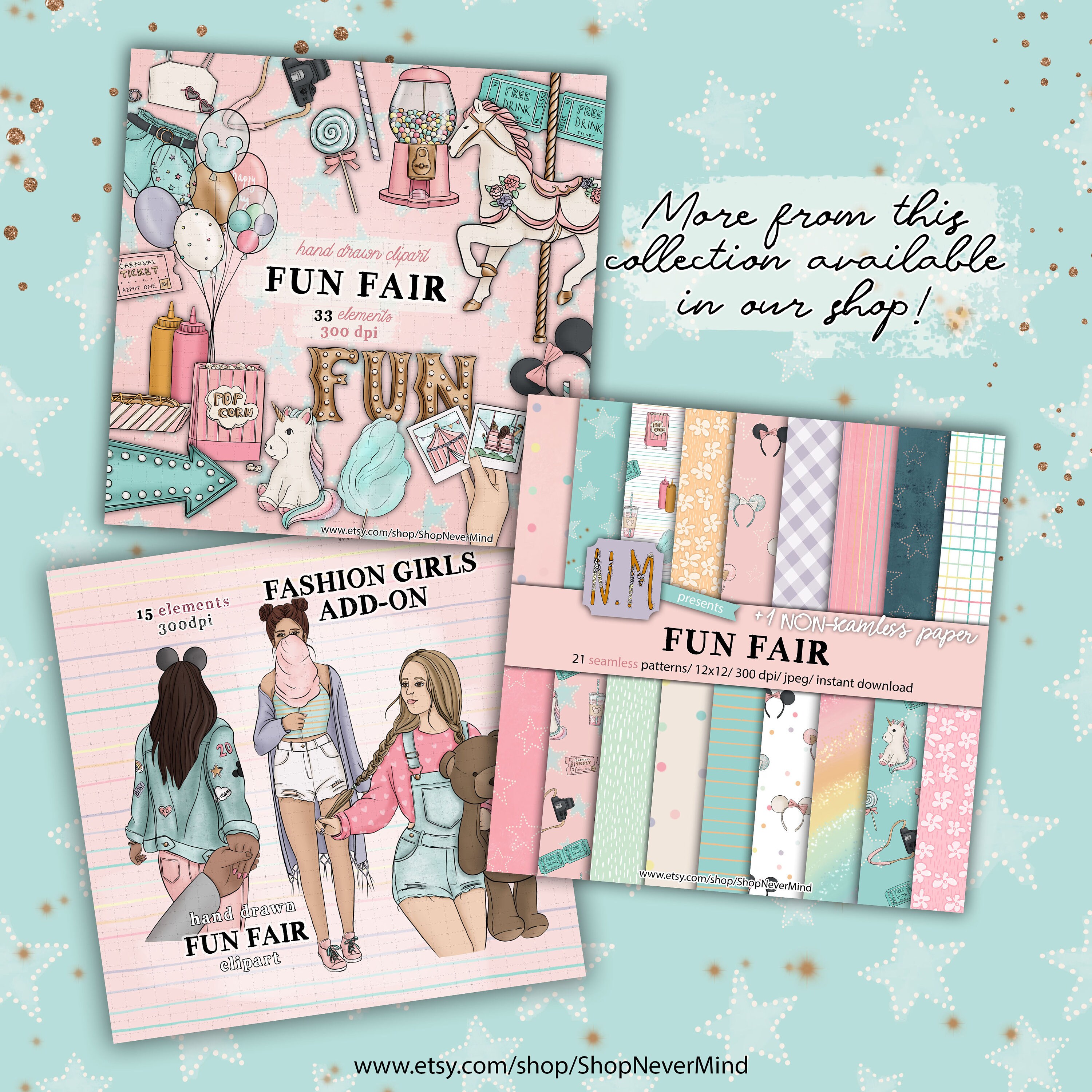 Carnival Illustration Pink Carnival Scene Fun Fair Background - Etsy