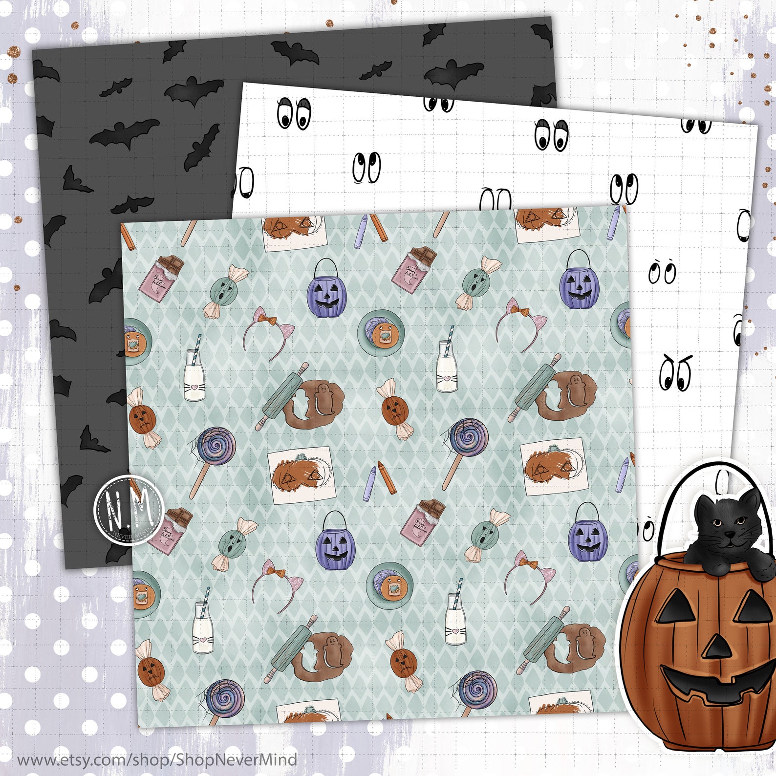 Halloween Digital Paper Pack Pastel Kids Halloween Clip Art | Etsy