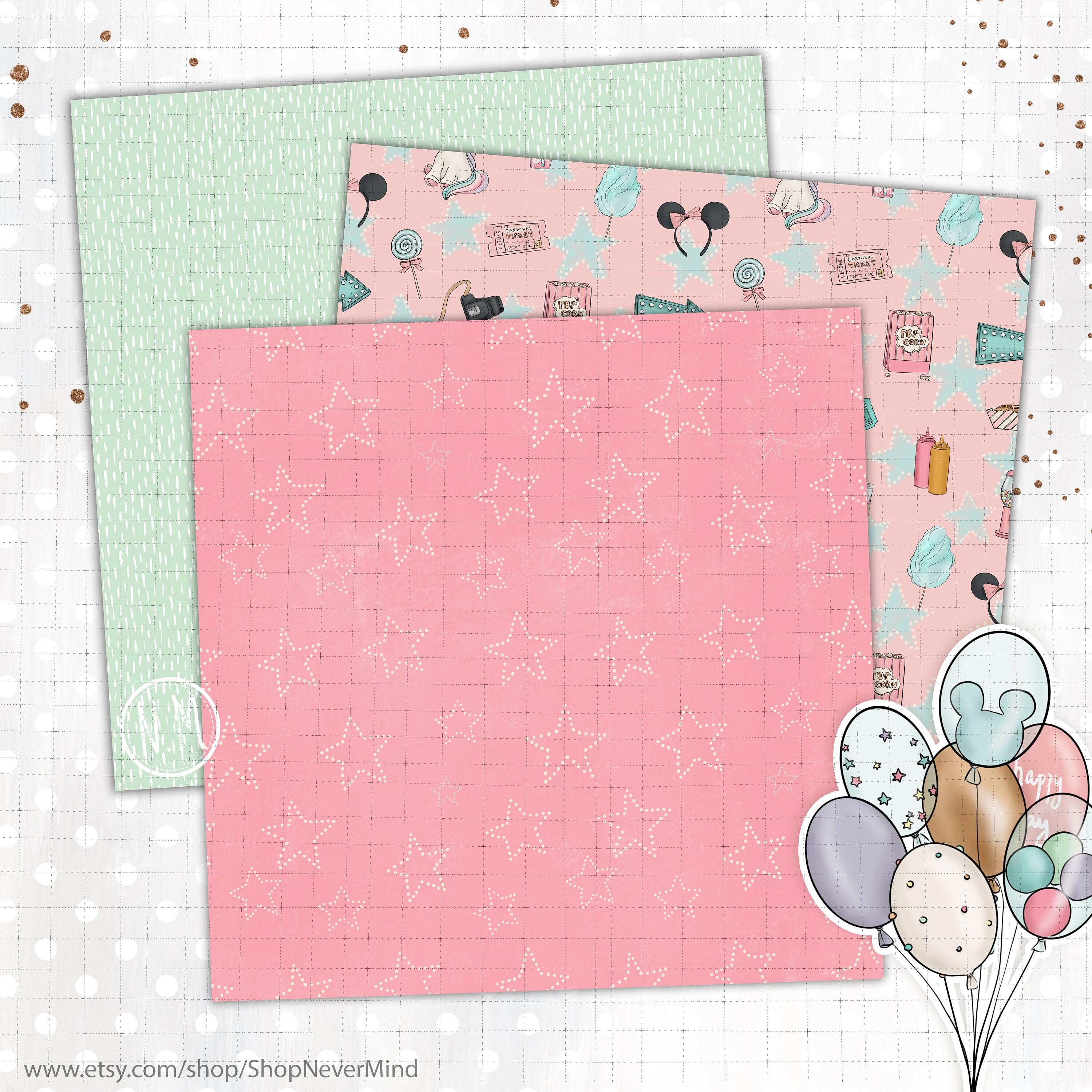 Carnival Digital Paper Pack Pink Carnival Digital Pattern - Etsy