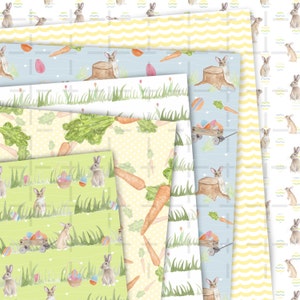 Easter Digital Paper Pack Watercolor Easter Egg Hunt Pattern Hand ...