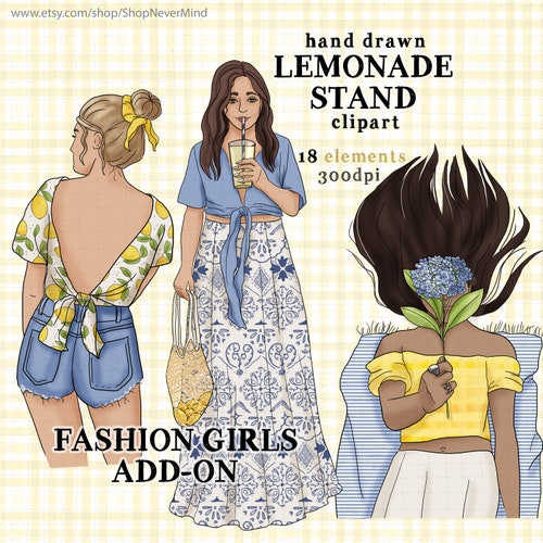 Lemonade Clipart Kit Lemonade Stand Digital Clip Art - Etsy