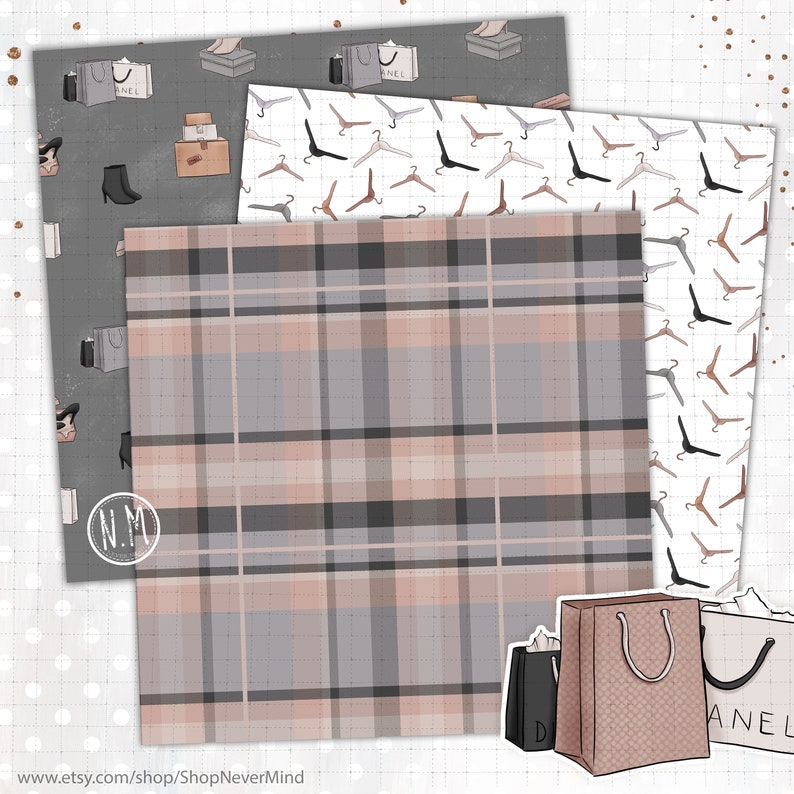 Shopping Digital Paper Pack Black Friday Shopping Spree - Etsy