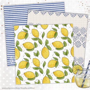 Lemonade Digital Paper Pack Lemonade Stand Digital Pattern Boho Summer ...