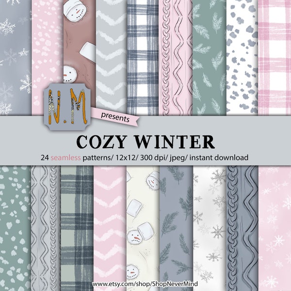 Cozy Digital Paper - Etsy